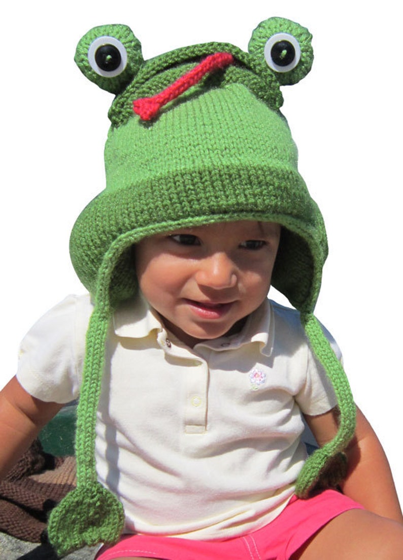 Pattern-knit Frog Hat - Etsy