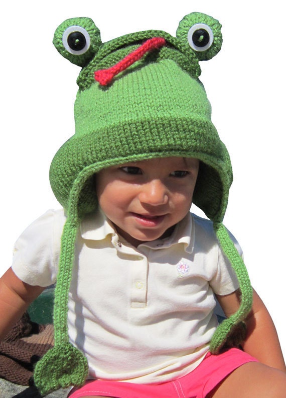 Pattern-knit Frog Hat - Etsy
