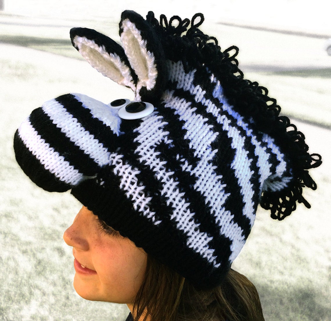 Pattern_knit Zebra Hat - Etsy
