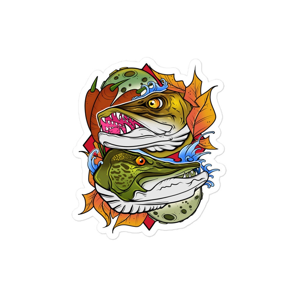 Musky Fishing Sticker Musky Fly Fishing Sticker Cool Musky - Etsy