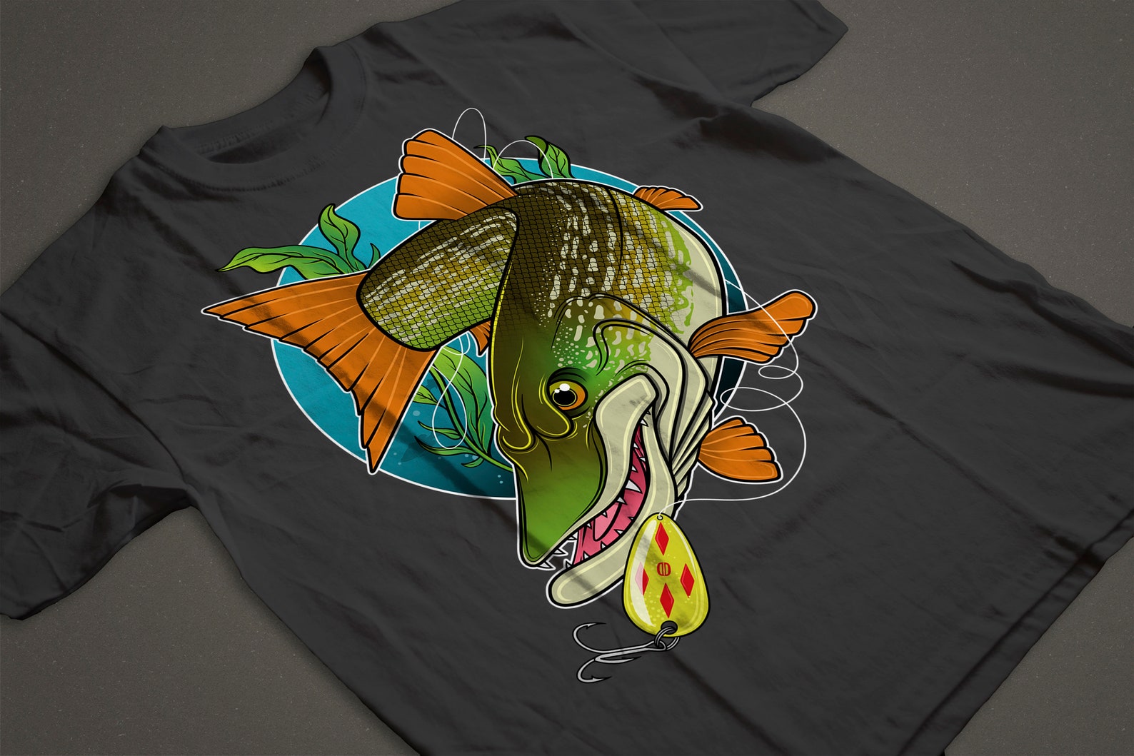 Northern Pike Fishing T-shirt Mean Pike Short-sleeve Tee - Etsy