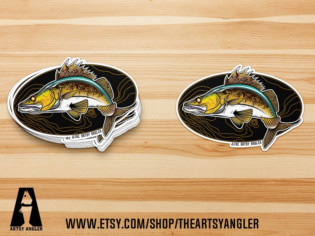 Walleye Depth Chart Sticker - Awesome Walleye Sticker - Etsy
