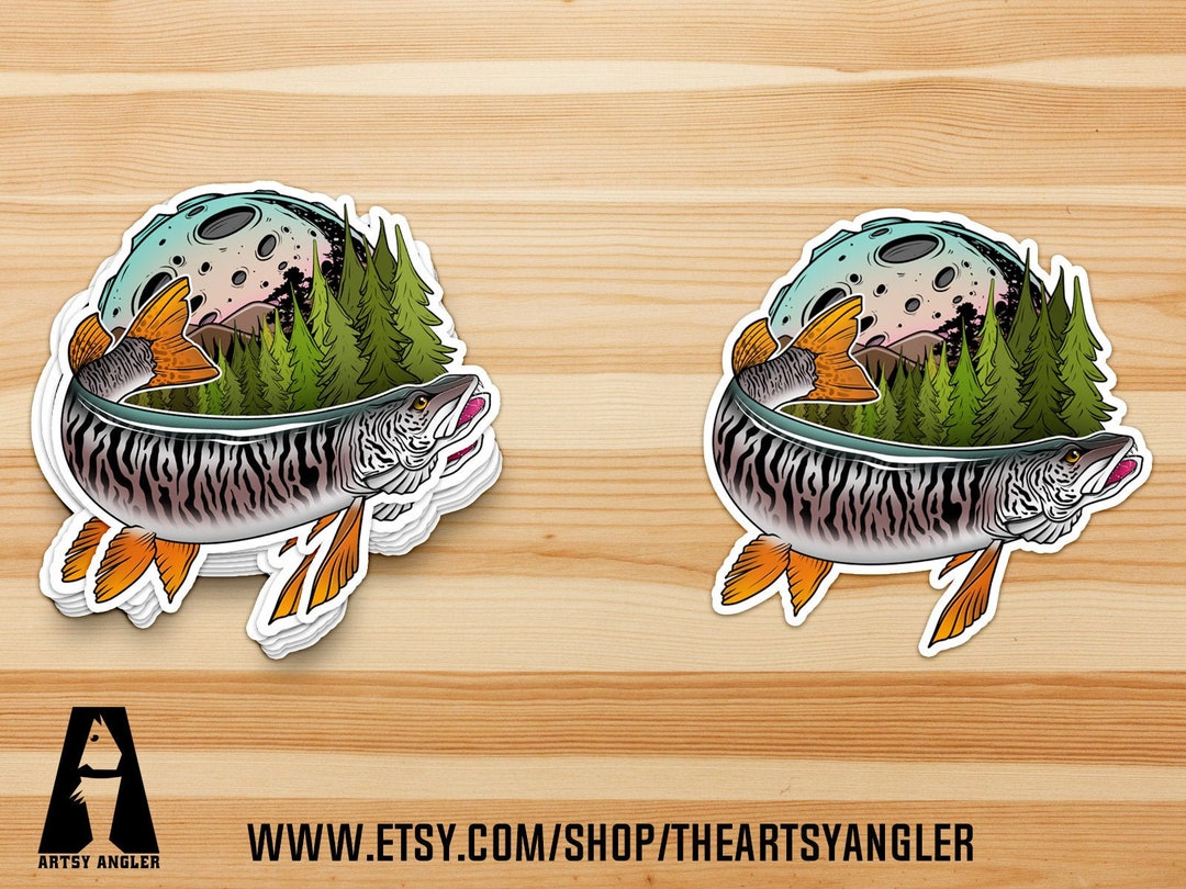 Musky Fishing Sticker - Nature Musky Decal - Etsy