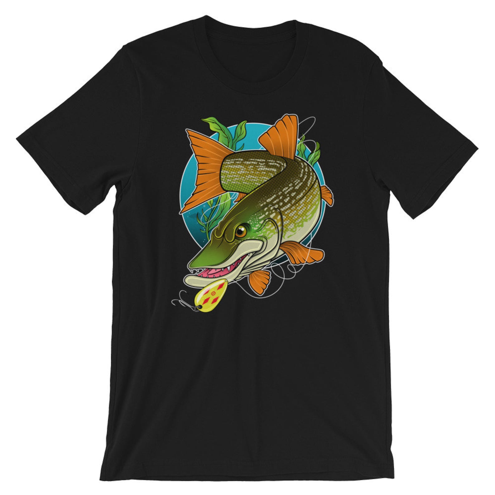 Northern Pike Fishing T-shirt Mean Pike Short-sleeve Tee - Etsy
