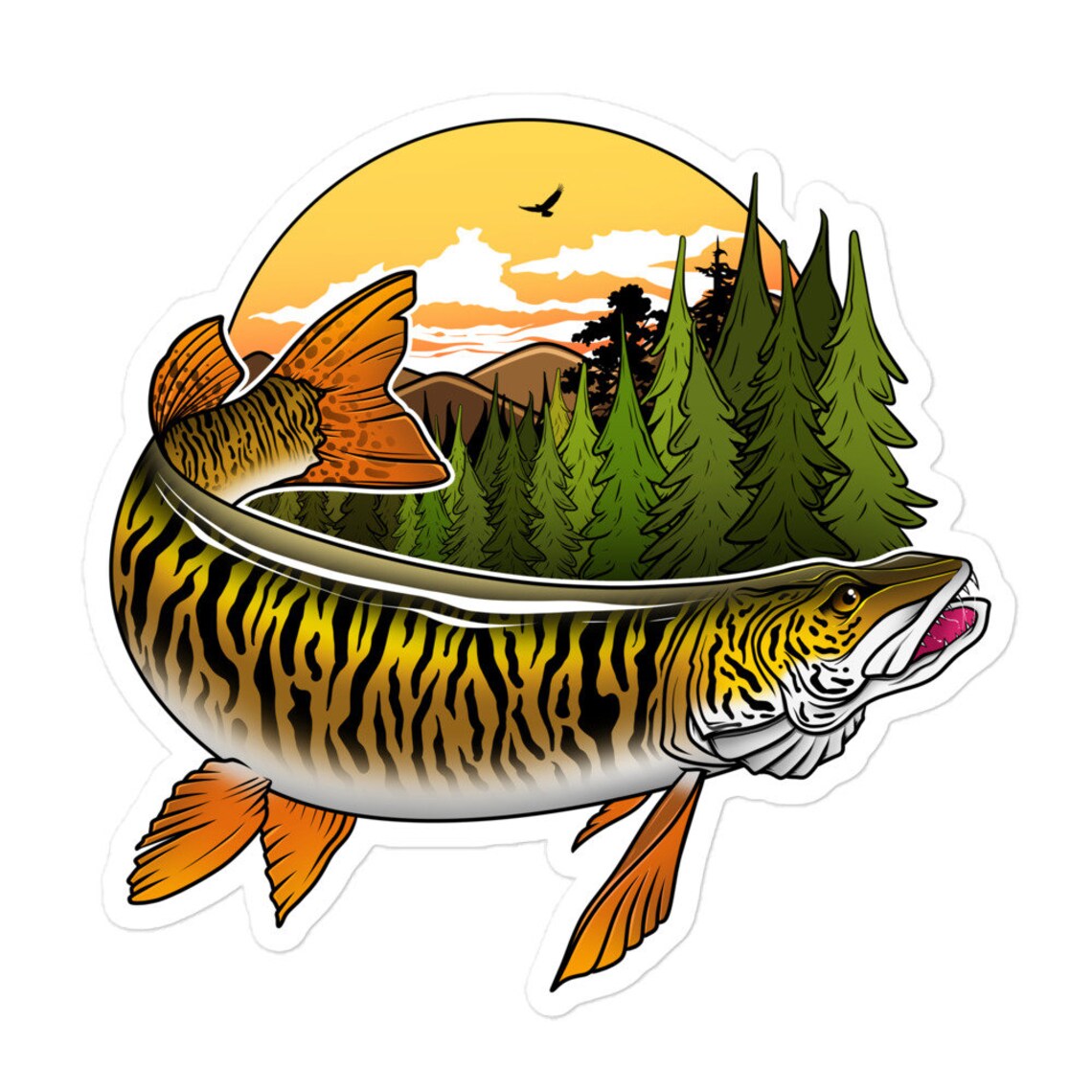 Musky Fishing Sticker Scenic Musky Decal - Etsy