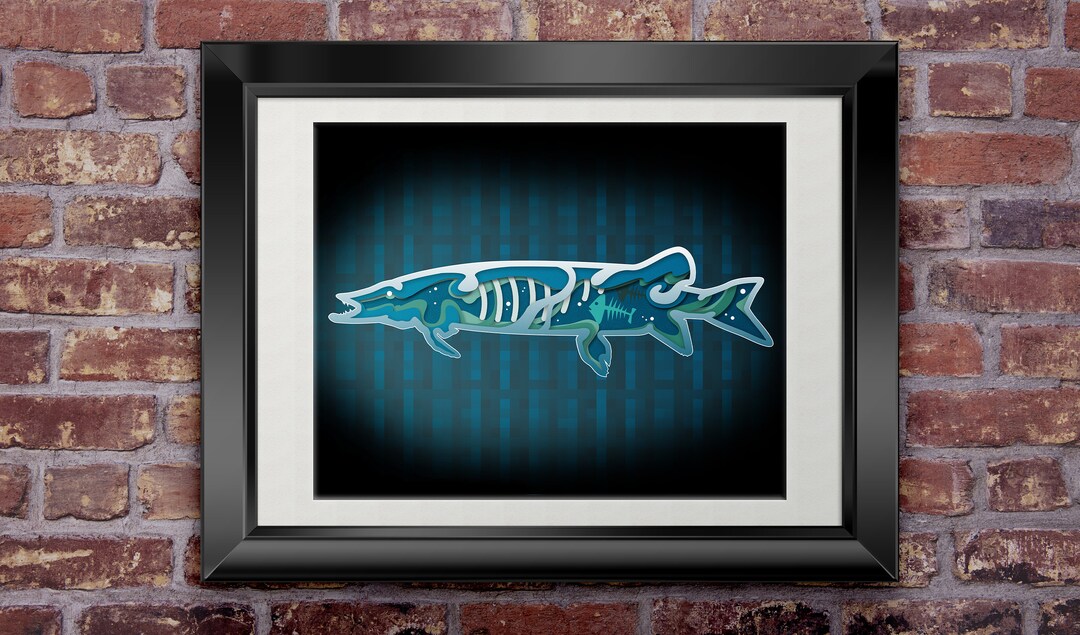 Musky Cutout - Paper Cutout Musky Print - Etsy