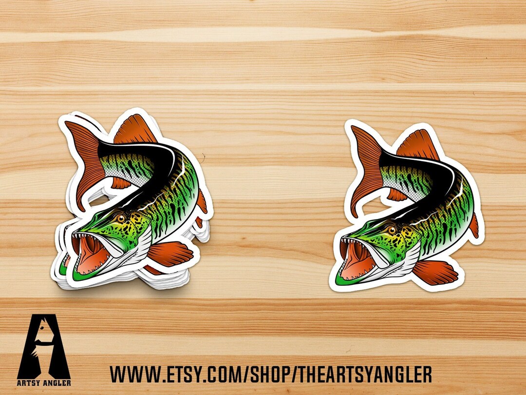 Musky Fishing Sticker - Mean Musky Decal - Etsy