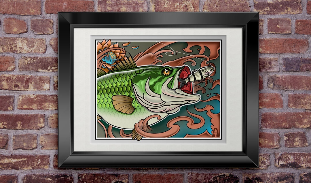 Bass Master - Largemouth Bass Print - Etsy