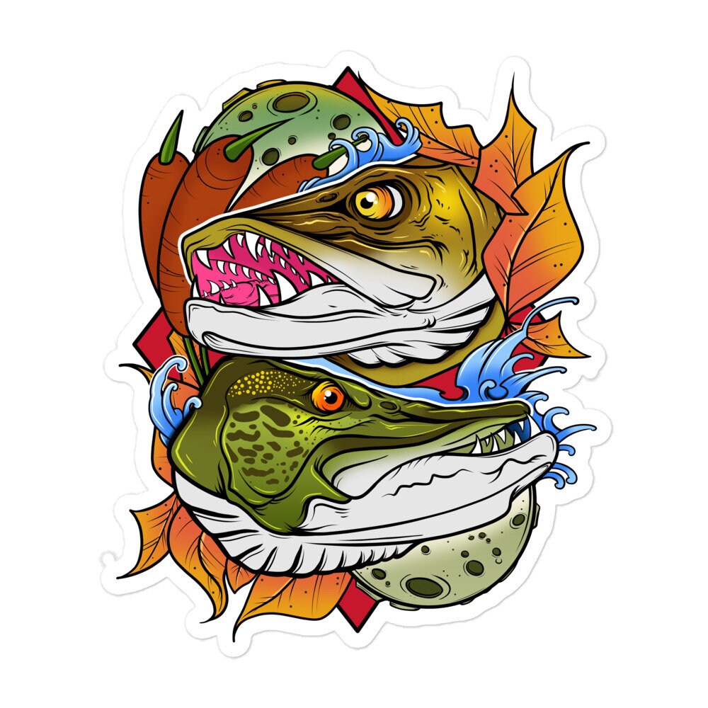 Musky Fishing Sticker Musky Fly Fishing Sticker Cool Musky - Etsy