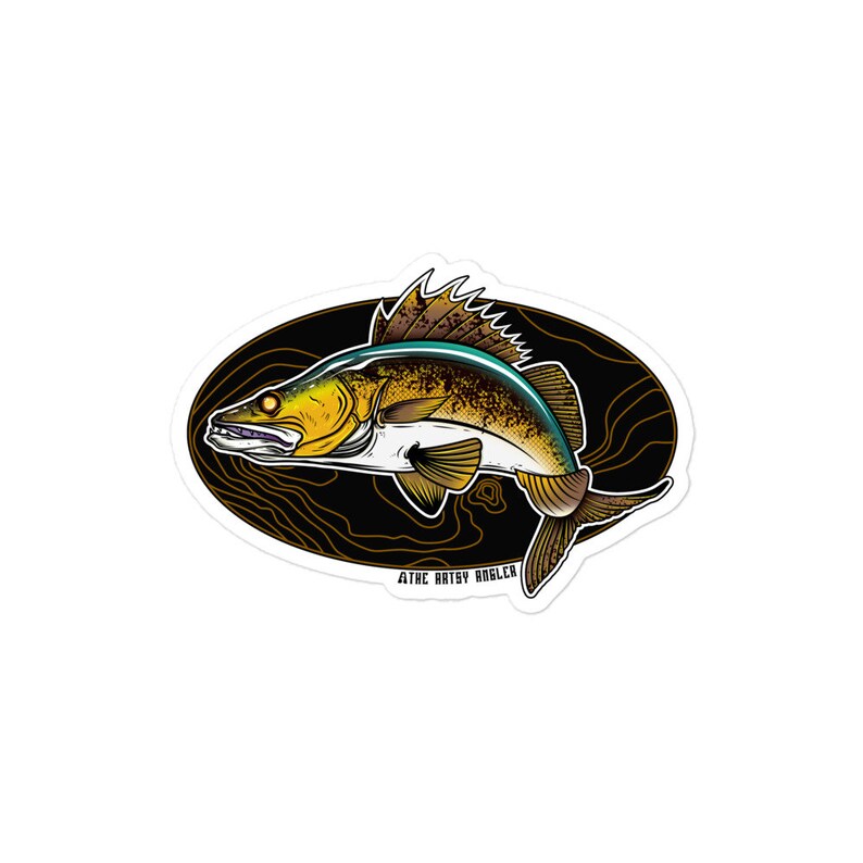 Walleye Depth Chart Sticker - Awesome Walleye Sticker - Etsy