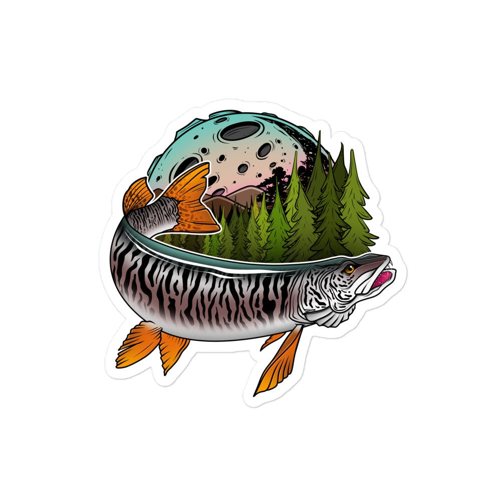Musky Fishing Sticker Nature Musky Decal | Etsy