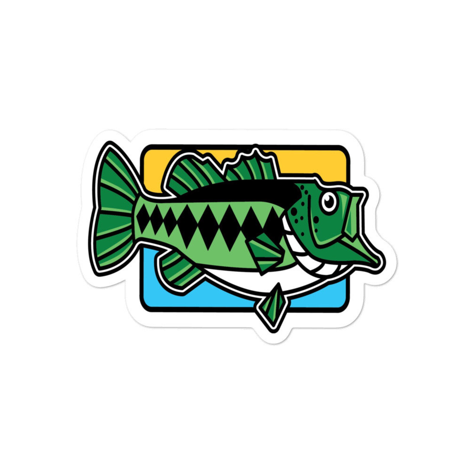 Bass Fishing Sticker Colorful Largemouth Bass Sticker - Etsy UK