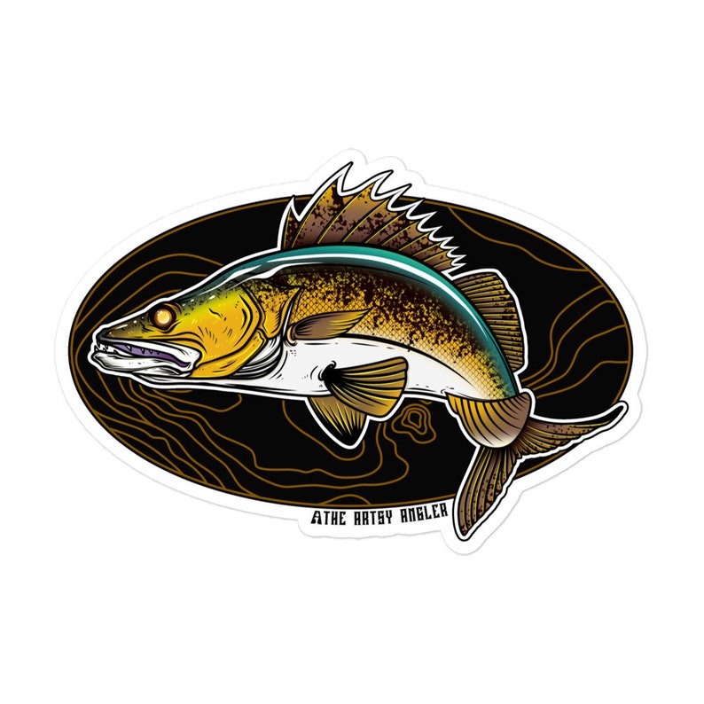 Walleye Depth Chart Sticker Awesome Walleye Sticker - Etsy
