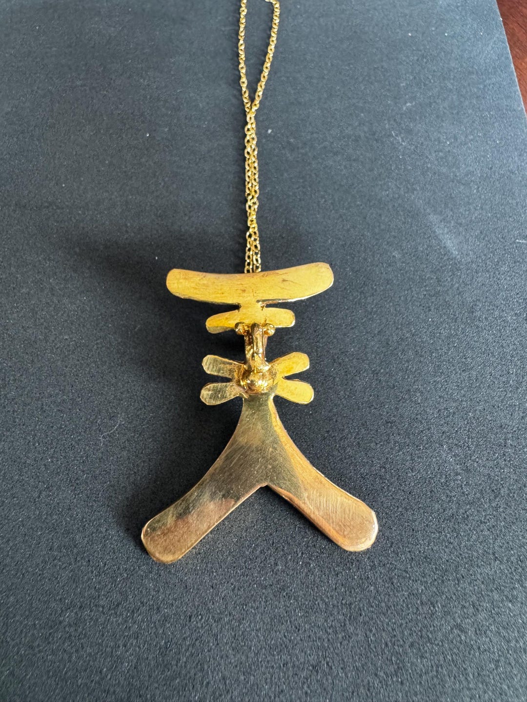 Pre-columbian Style Eagle Vintage Pendant Necklace – Gold Plated, Costa ...