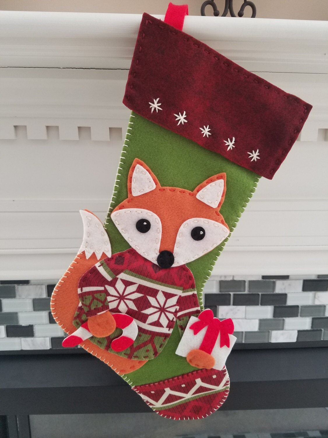 Woodland Fox Felt Stocking - Etsy