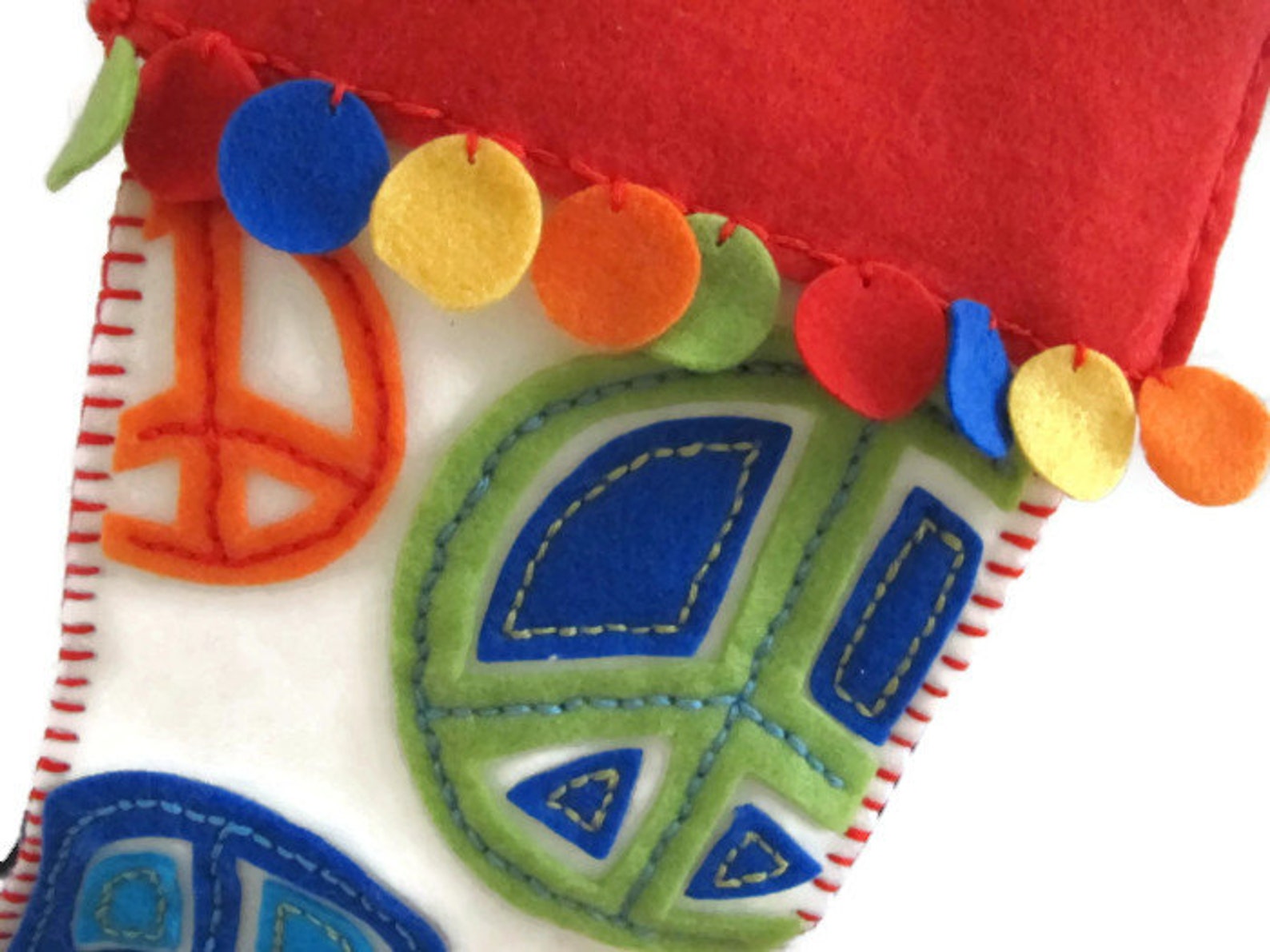 Peace Sign Felt Stocking - Etsy