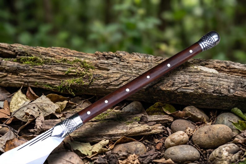 Hand Forged Hunting Spear 25 Inch Full Tang Throwing Spear Carbon Steel ...