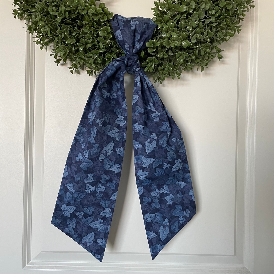 Blue Leaves Wreath Sash, Fall Wreath Sash, Thanksgiving Wreath Sash ...