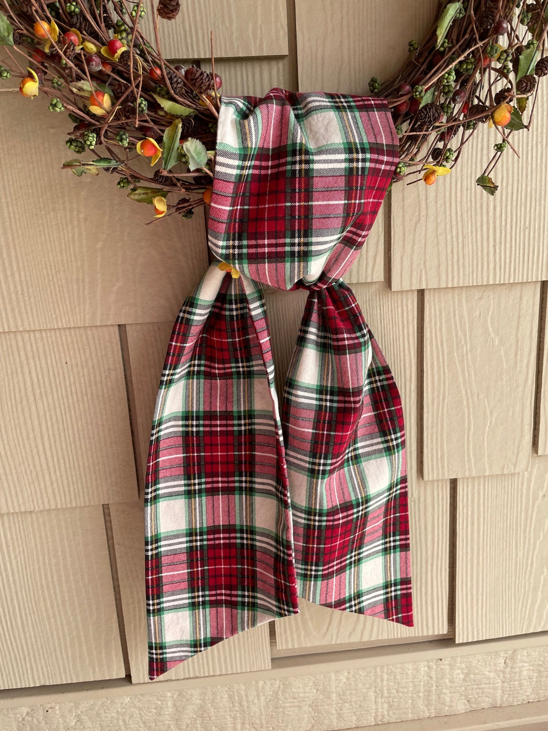 Tartan Plaid Sash, Tartan Wreath Sash, Blank Sash, Front Door Decor ...