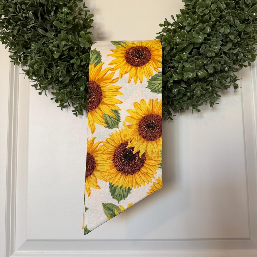 Sunflower Yellow Wreath Sash, Floral Yellow Wreath Sash, Summer Wreath ...