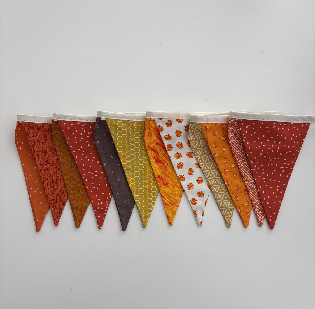Fall Fabric Pennant Banner: Autumn Colors, 5-foot Bunting - Etsy