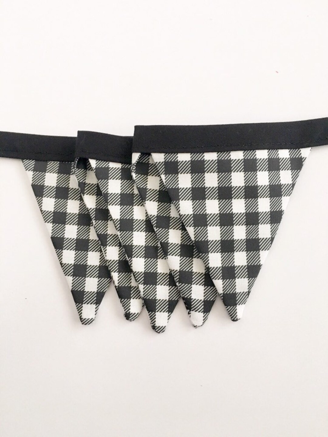 MINI Black and White Buffalo Plaid Fabric Banner. Mini Buffalo Plaid ...