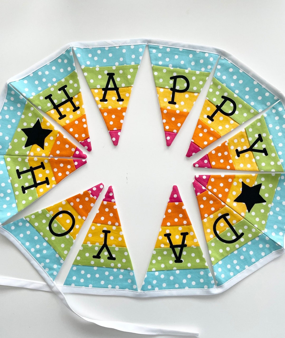 Oh Happy Day Fabric Banner. Celebrate Pennant Banner. Birthday Party ...