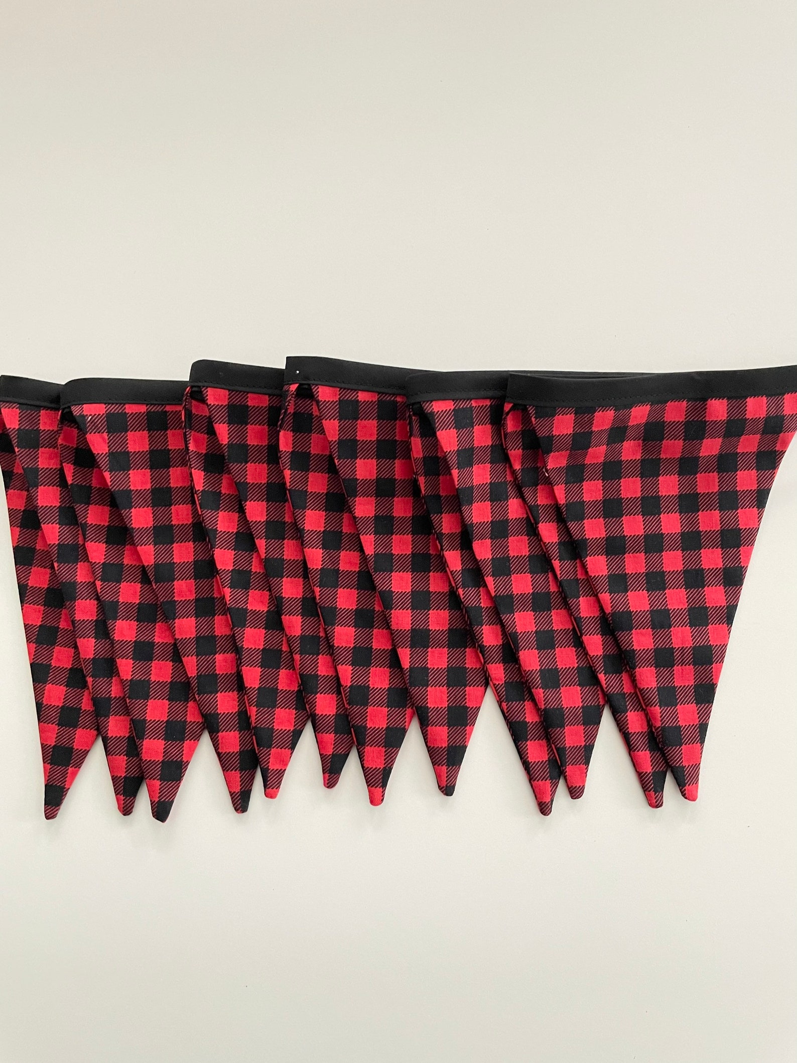 Red & Black Buffalo Plaid Fabric Bunting Banner. Buffalo Plaid - Etsy