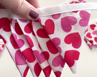MINI Valentine's Bunting Banner. Valentine's Pennant Banner. MINI Heart ...