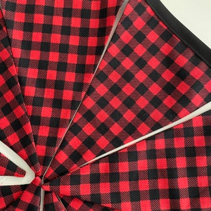 Red & Black Buffalo Plaid Fabric Bunting Banner. Buffalo Plaid Pennant ...