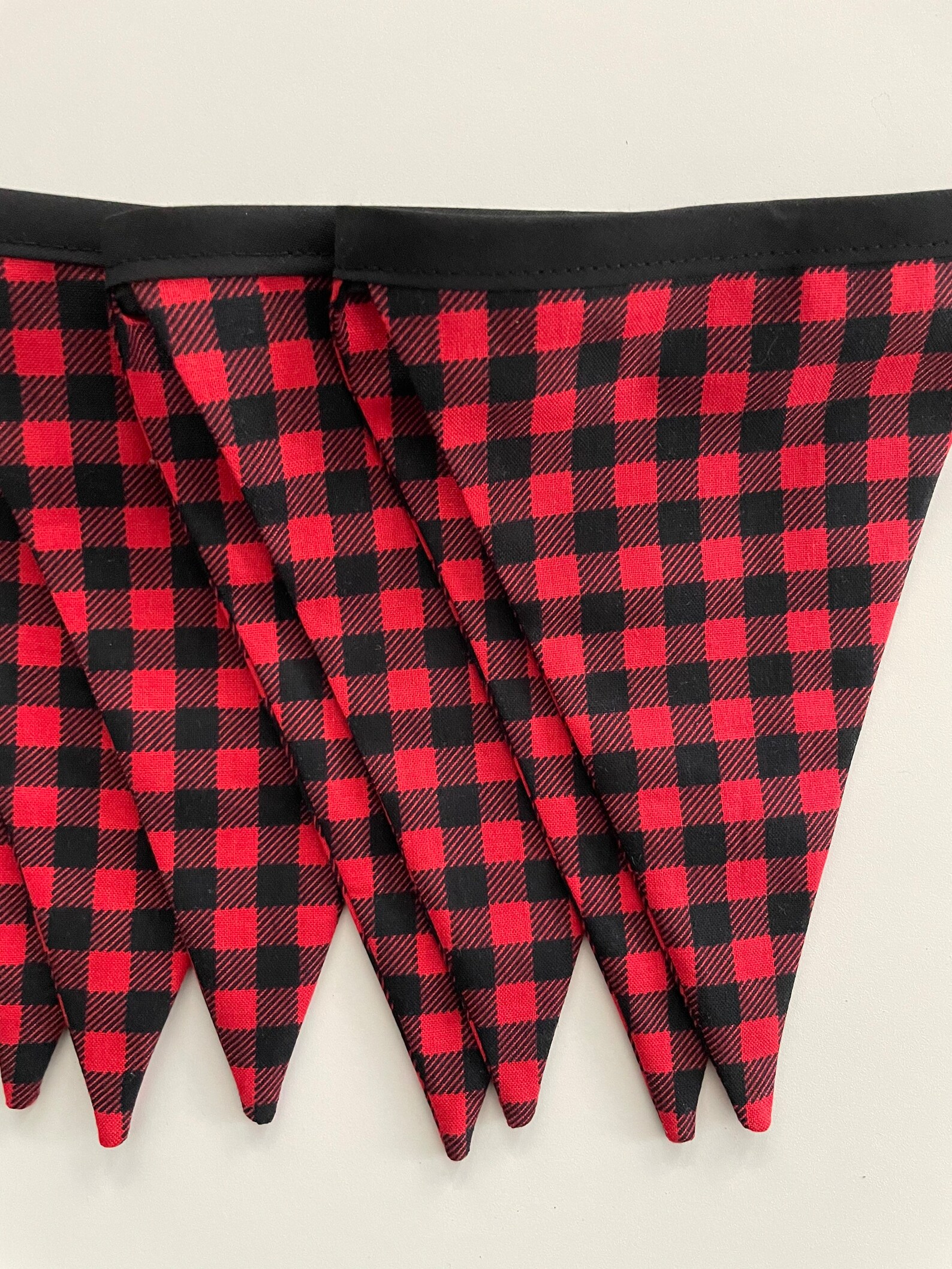 Red & Black Buffalo Plaid Fabric Bunting Banner. Buffalo Plaid - Etsy