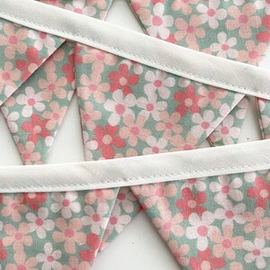 MINI Spring Floral Banner. Mint Peach Banner. Spring Floral Fabric ...