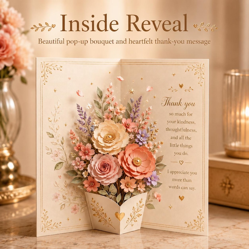 Floral Animated Thank You Card | Elegant Bouquet MP4 (digital Download ...