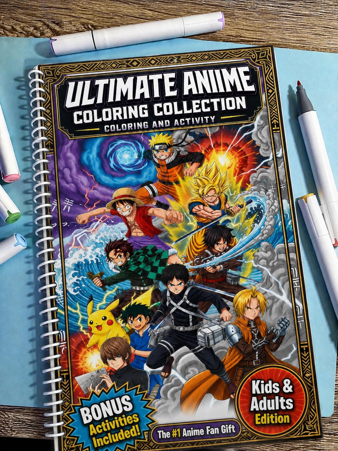 Ultimate Anime Coloring Book | Action-packed Pages, Bonus Activities ...