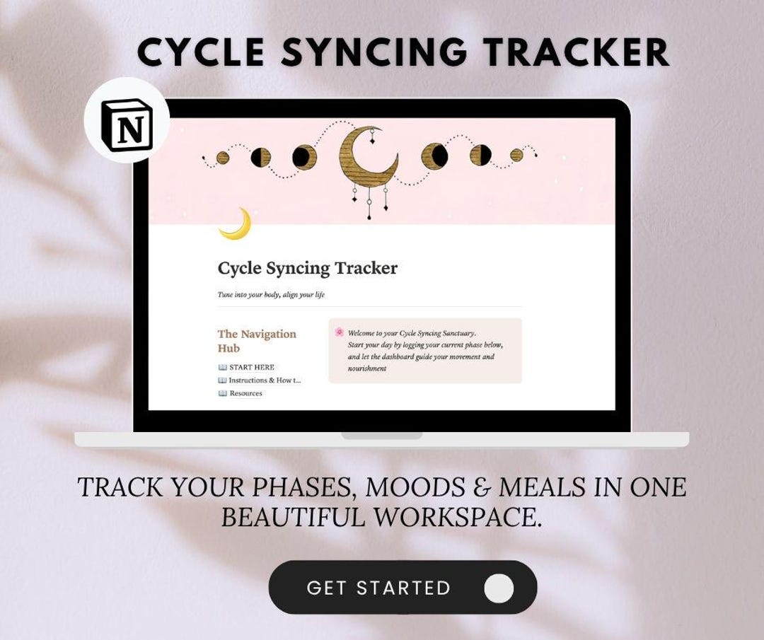 Cycle Syncing Notion Template | Hormonal Balance Tracker & Period ...