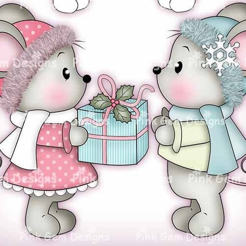 Digi Stamp Christmas Gift Micemakes Cute Christmas | Etsy