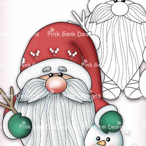 Digi Stamp Santa Gnome and Reindeer Tomte Nisse Nordic - Etsy