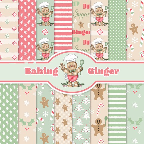 Pink Christmas Digital Papers Pastel Christmas Seamless - Etsy