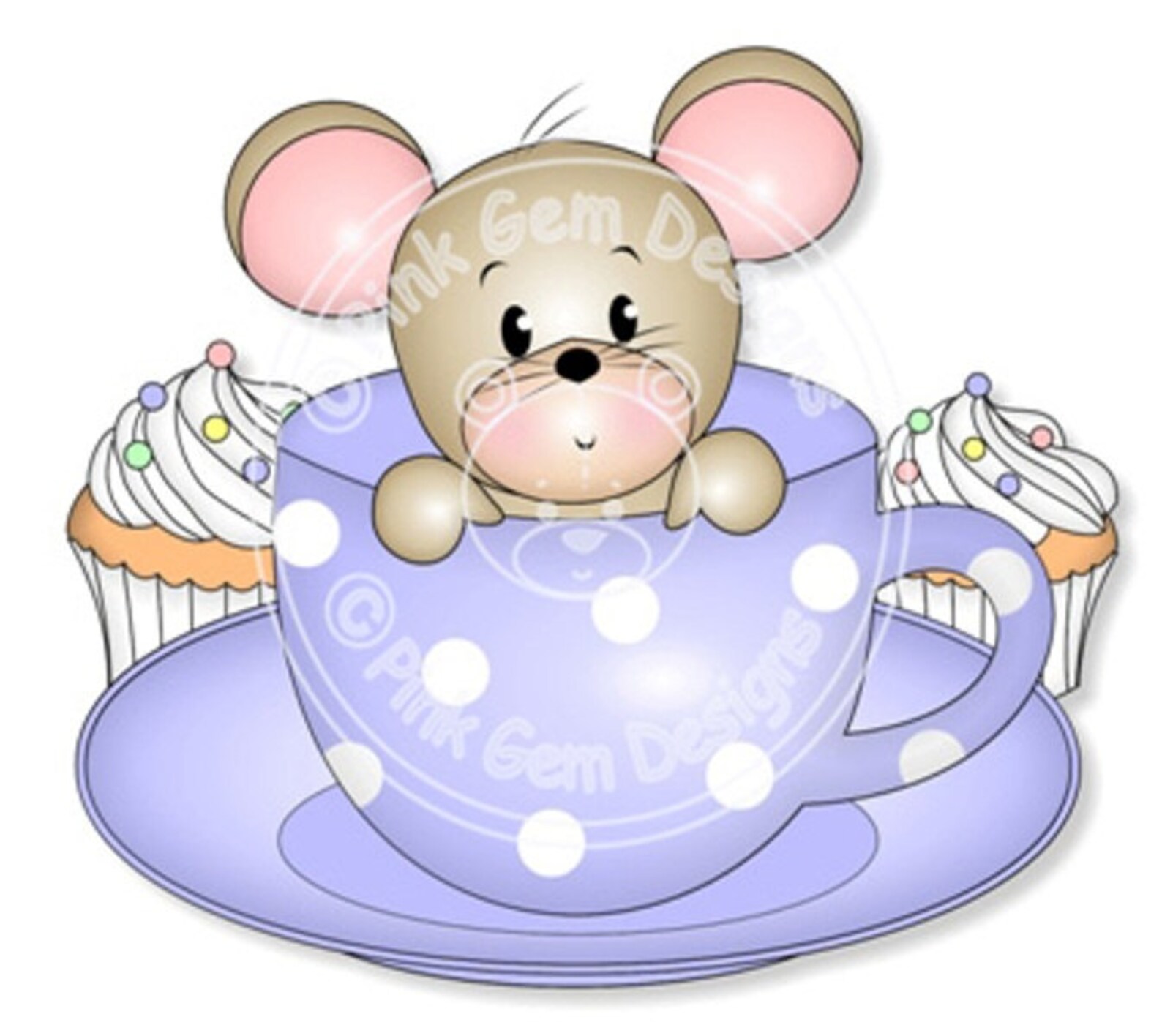 Digital Digi Stamp Teacup Maisy Birthday Mouse Birthday | Etsy