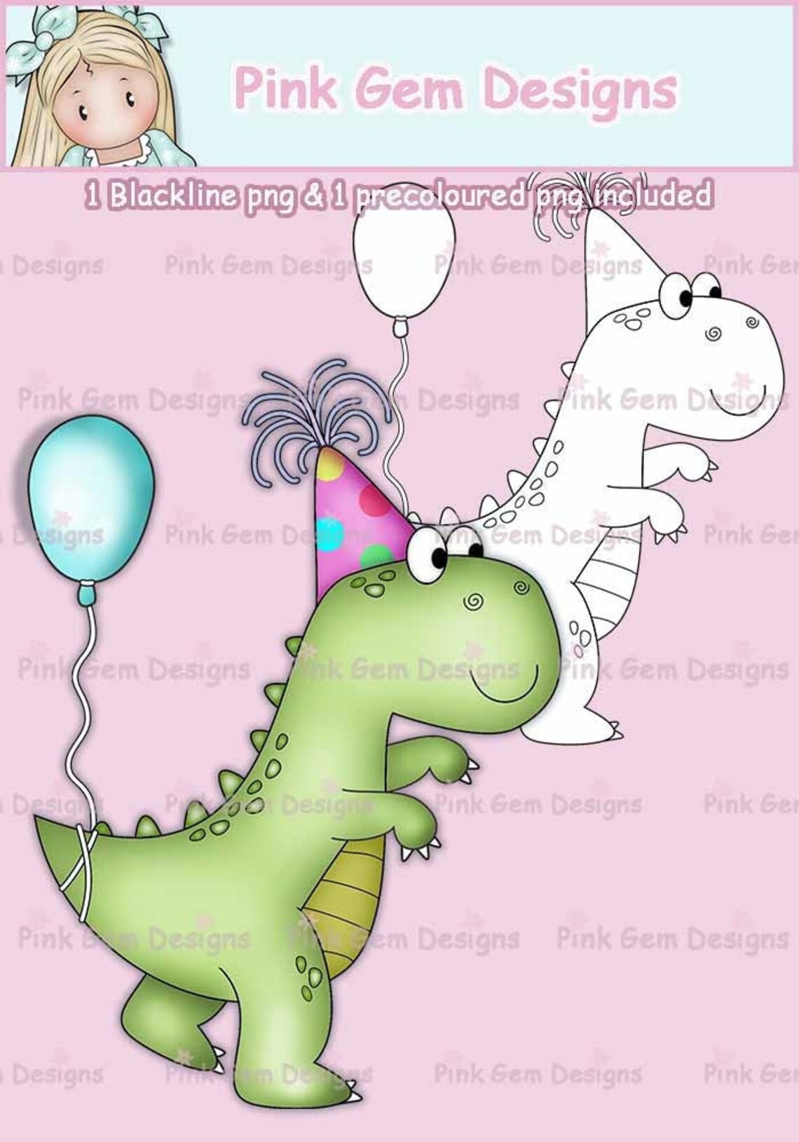 Digi Stamp 'dinosaur Party' Birthday Party - Etsy