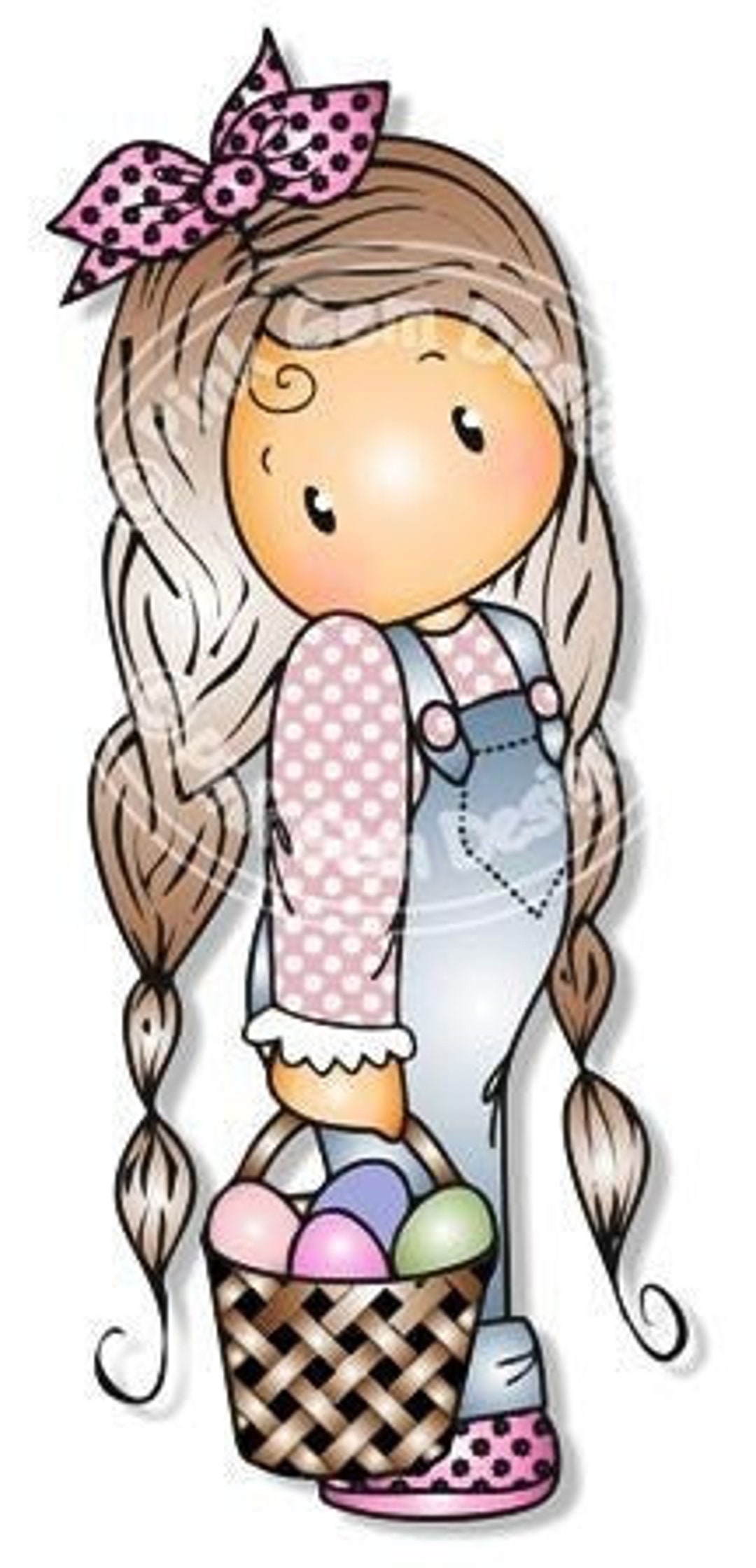 Digi Stamp Easter Chloe,birthday,spring,easter,girl Digistamp,girl Digi ...