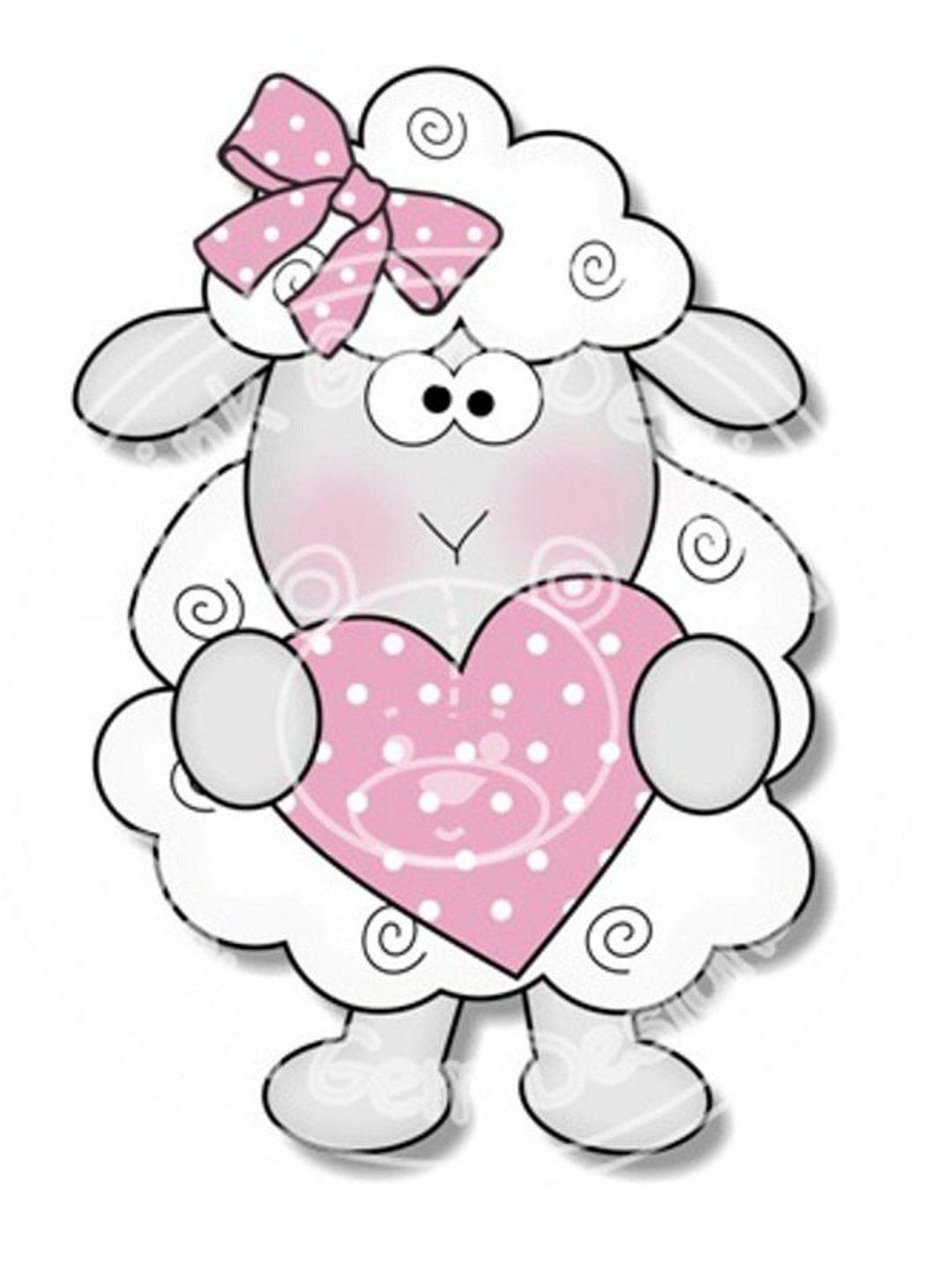 Digital Digi Stamp Love Ewe Sheep. Birthday, Valentines, Mothers Day ...