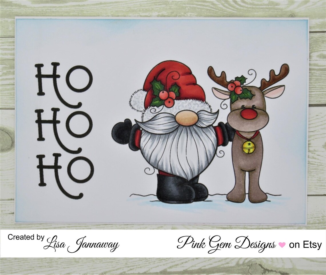 Digi Stamp, Santa Gnome and Reindeer Tomte, Nisse Nordic Christmas ...