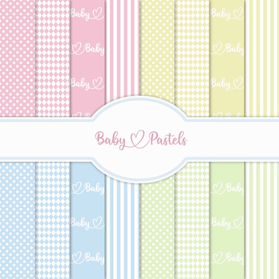 Baby Digital Papers Nursery Papers New Baby Shower Baby | Etsy