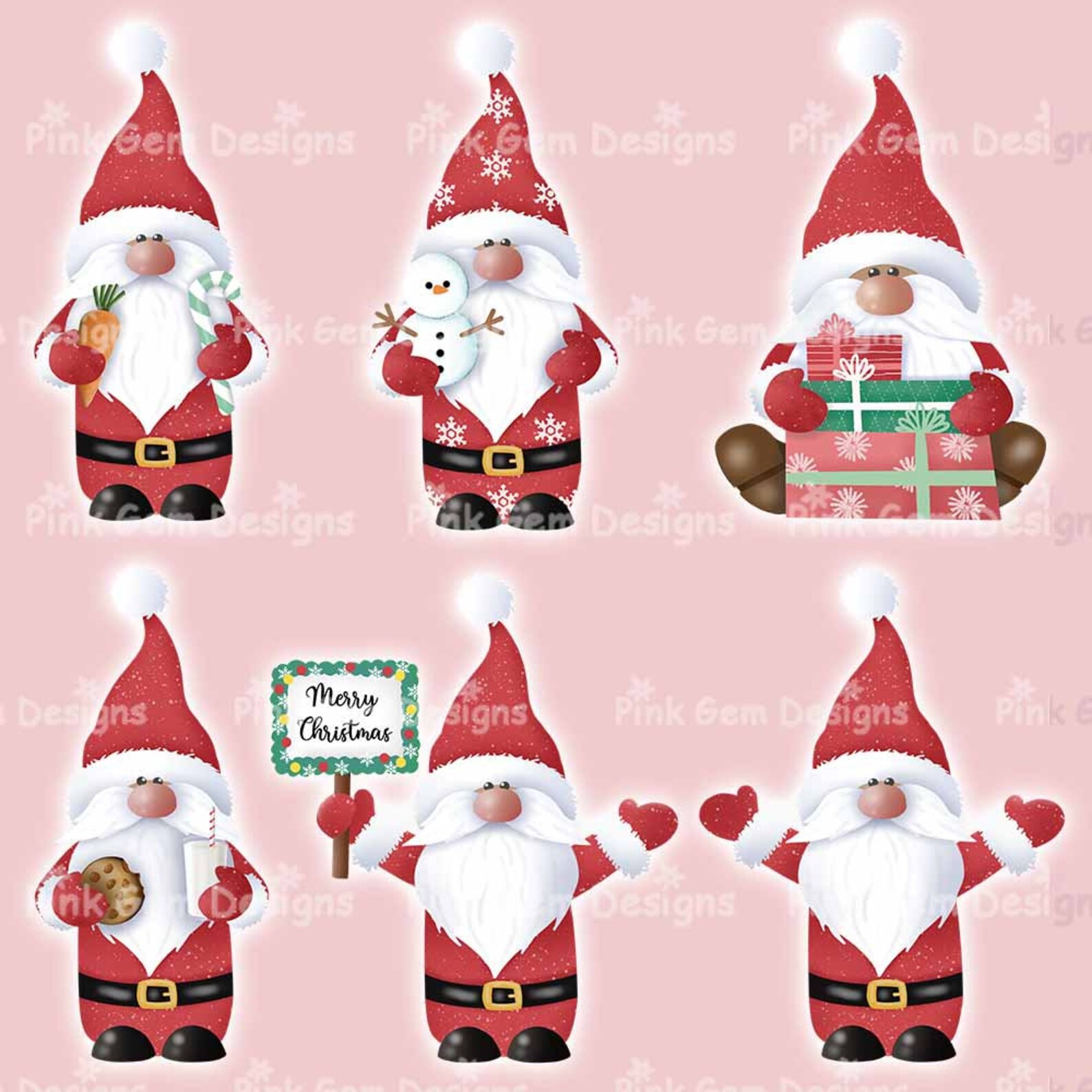 Santa Claus Clipart Set Coloured Digital Images 19 Coloured | Etsy
