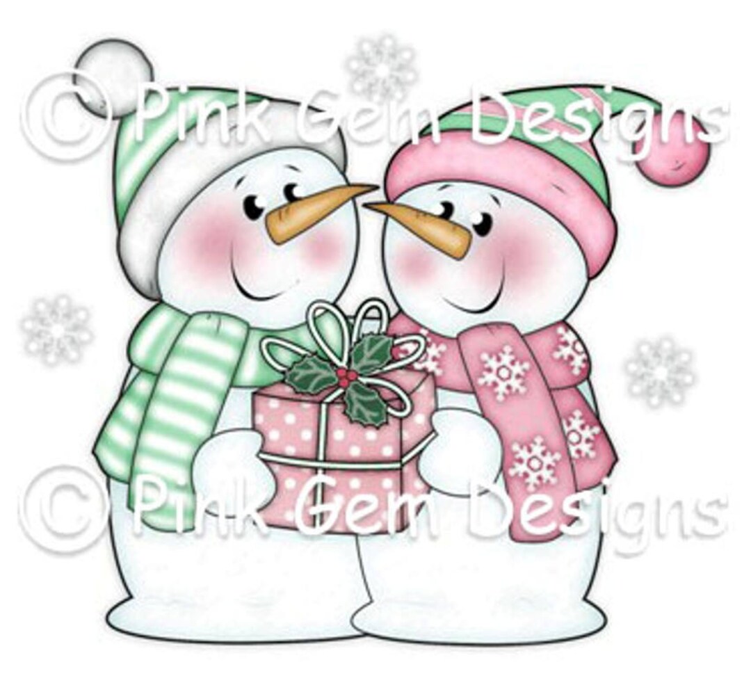 Digi Stamp 'snow Friends' Snowmen Couple.makes Cute Christmas Cards ...