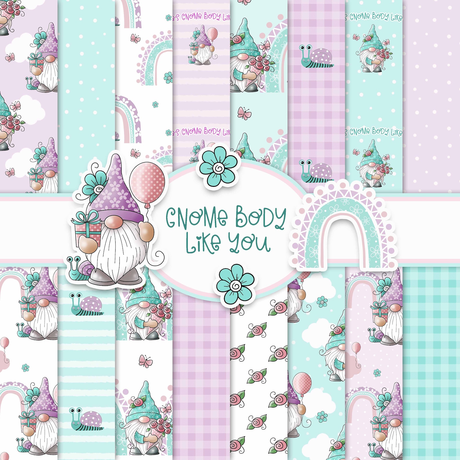 Gnomes Digital Papers: Seamless Patterns (digital Download) - Etsy