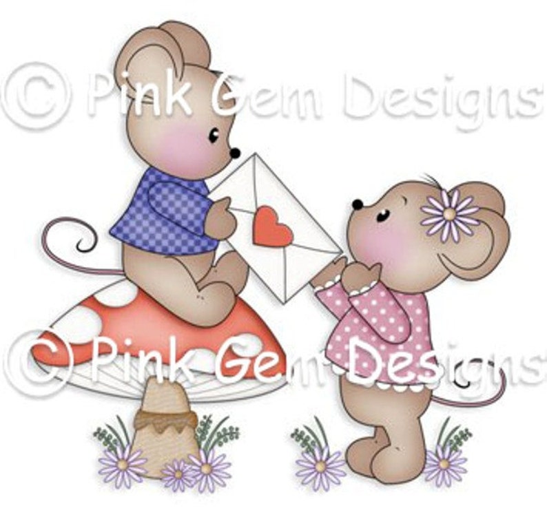 Digi Stamp Valentine Mice Mouse Mice Makes Cute Valentine - Etsy