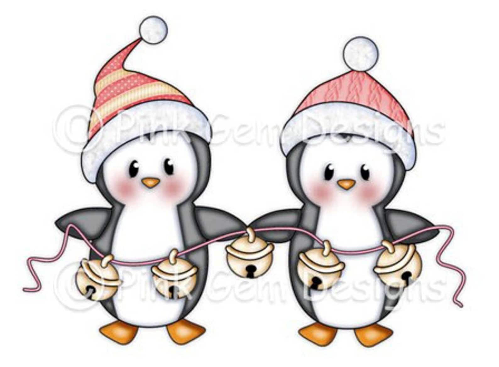 Digi Stamp 'jingle Penguins' . Makes Cute Christmas Cards. - Etsy