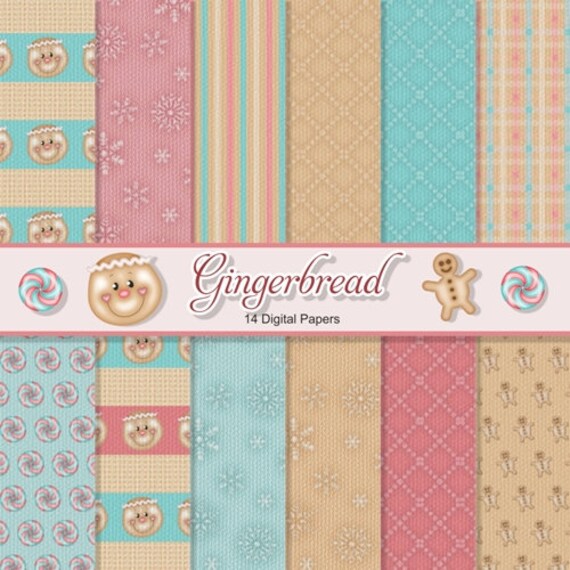 Digital Gingerbread Papers14 Digital Christmas - Etsy